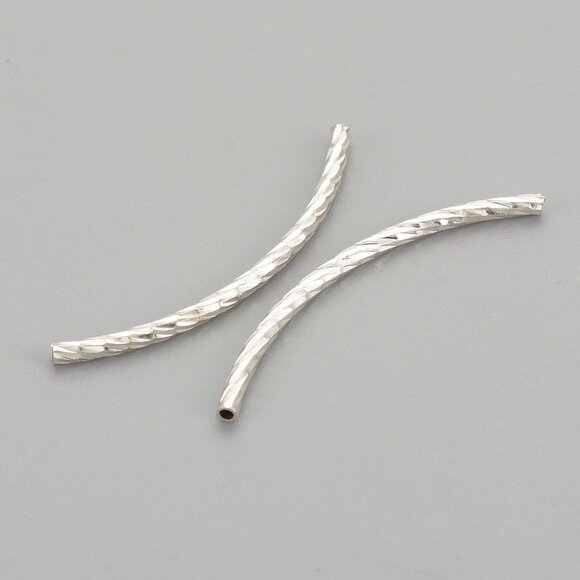 Jewelry | Two 3mm Textured Silver Tubes Jewelry Making Finding 925 ...